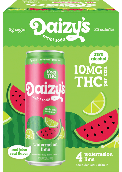 Daizy's THC 10mg Watermelon Lime Social Soda | Total Wine & More
