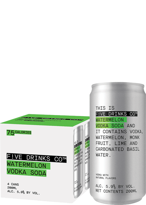 Five Drinks Watermelon Vodka Soda | Total Wine & More