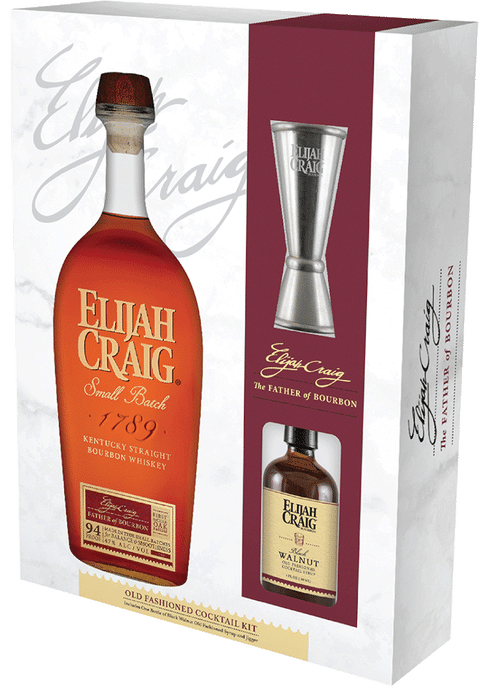 Elijah Craig Bourbon with Old Fashioned Mix & Jigger Gift | Total Wine ...