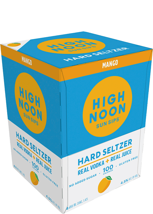 High Noon Hard Seltzer Vodka Mango | Total Wine & More - 4pk-12oz Cans