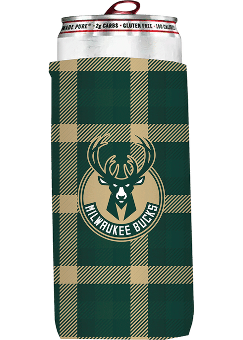 Milwaukee Bucks Plaid Slim Can Coozie | Total Wine & More