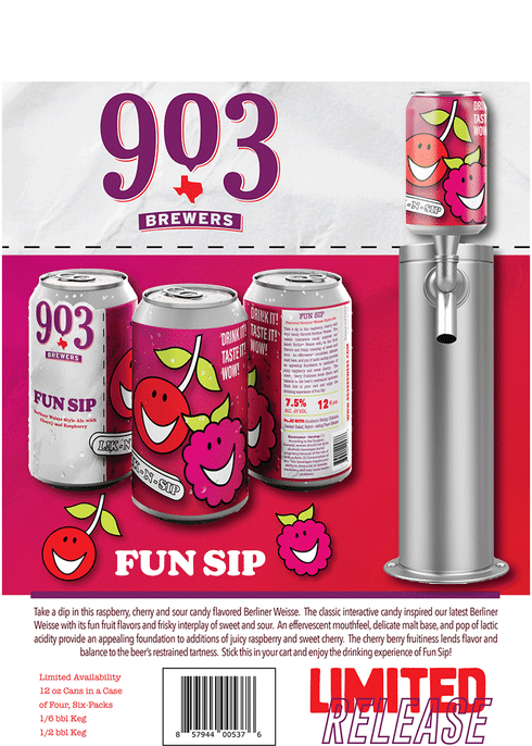 903 Brewers Fun Sip Raspberry Cherry Berliner Weisse | Total Wine & More