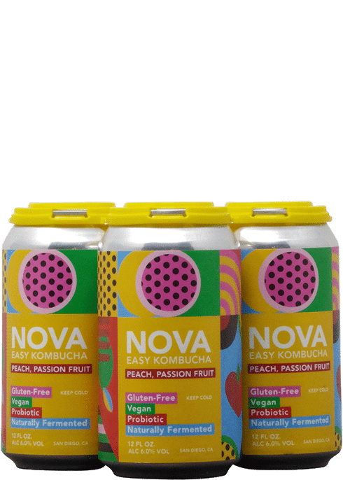Nova Easy Kombucha Peach & Passionfruit | Total Wine & More