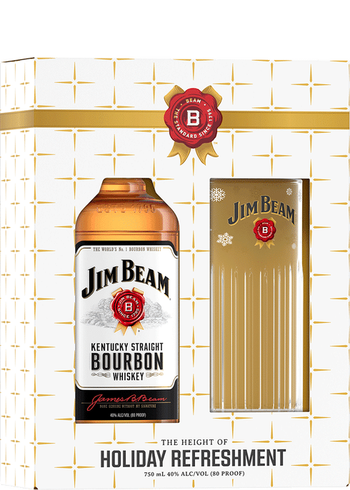 Jim Beam Bourbon with Holiday Highball Glassware Gift | Total Wine & More