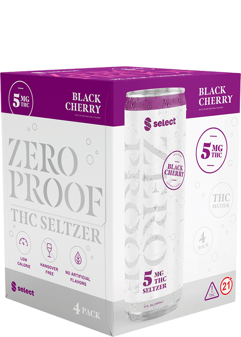 Select Zero Proof THC 5mg Black Cherry | Total Wine & More - 4pk-12oz Cans