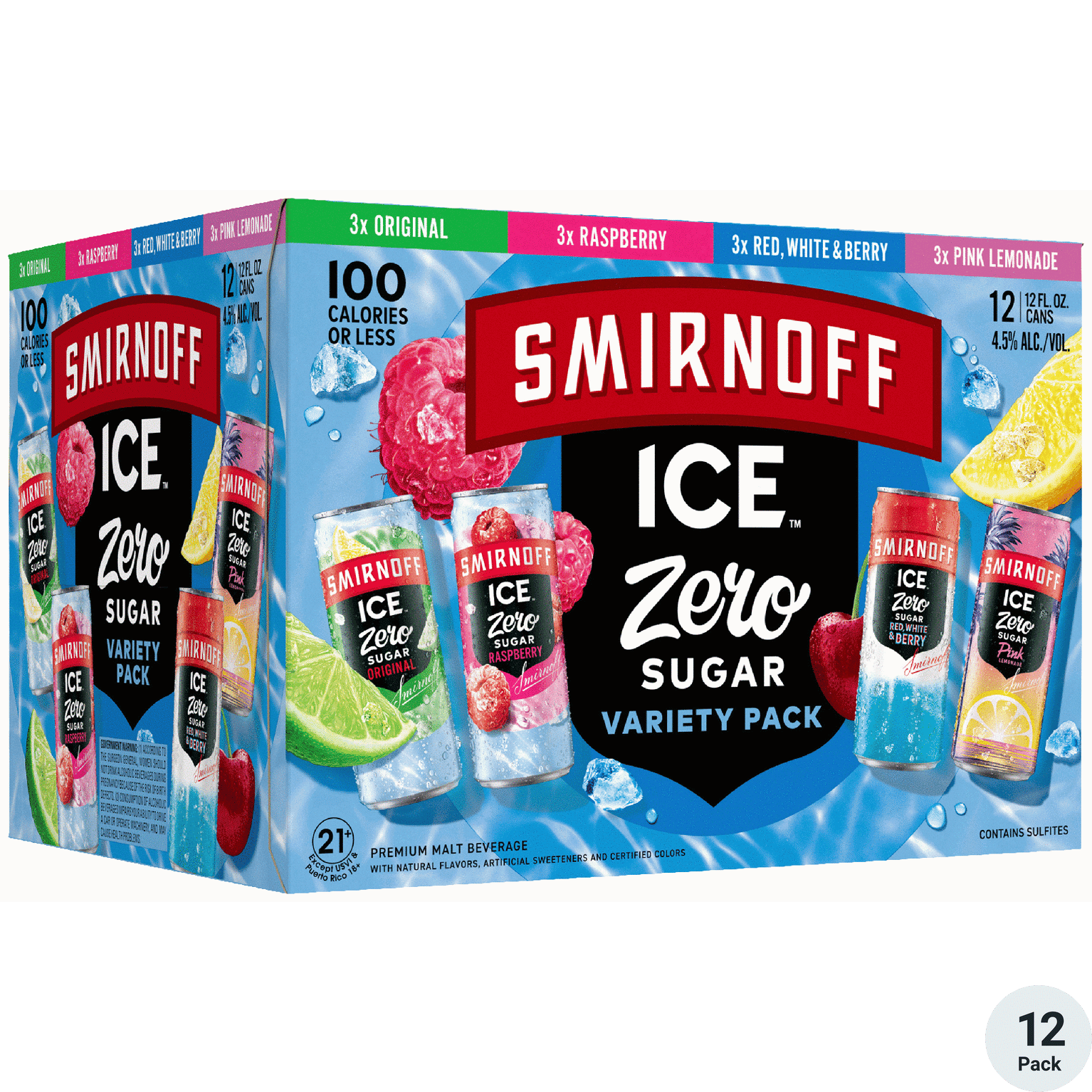 Smirnoff Ice Zero Sugar Variety - Hard Beverage | Total Wine & More