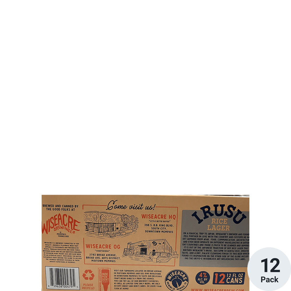 Wiseacre Irusu Japanese Style Rice Lager | Total Wine & More