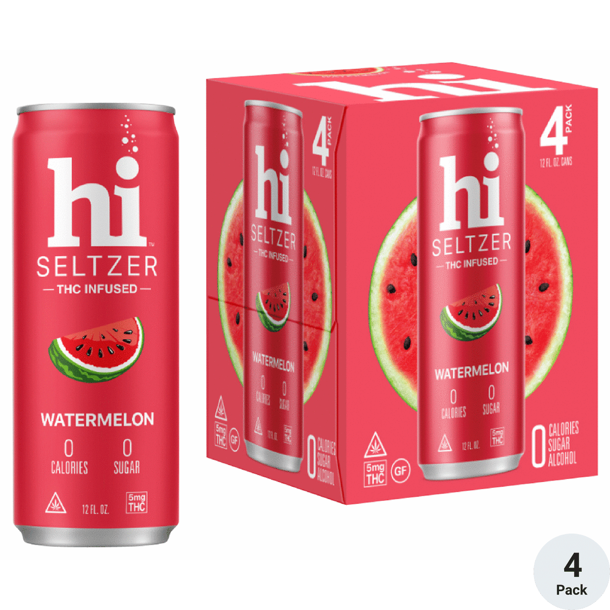 Hi Seltzer THC 5mg Watermelon | Total Wine & More