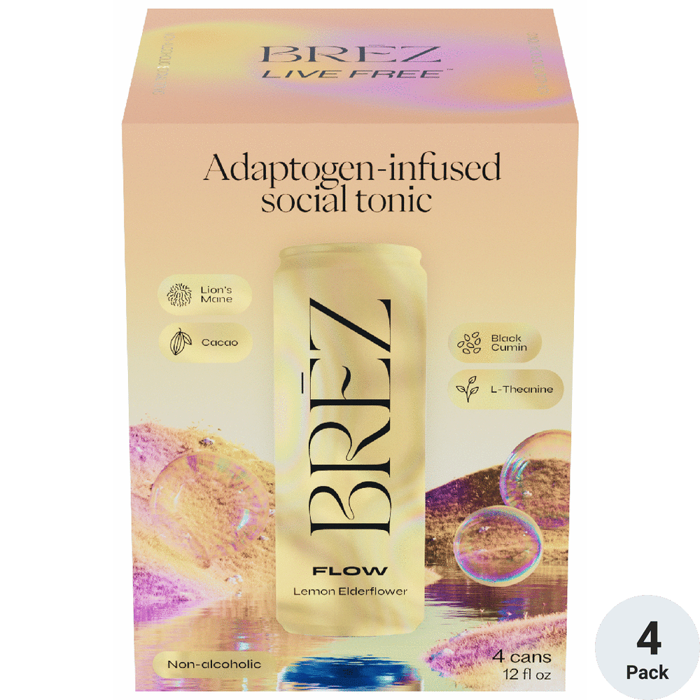 BREZ Non-Alcoholic Flow Lemon Elderflower Social Tonic | Total Wine & More