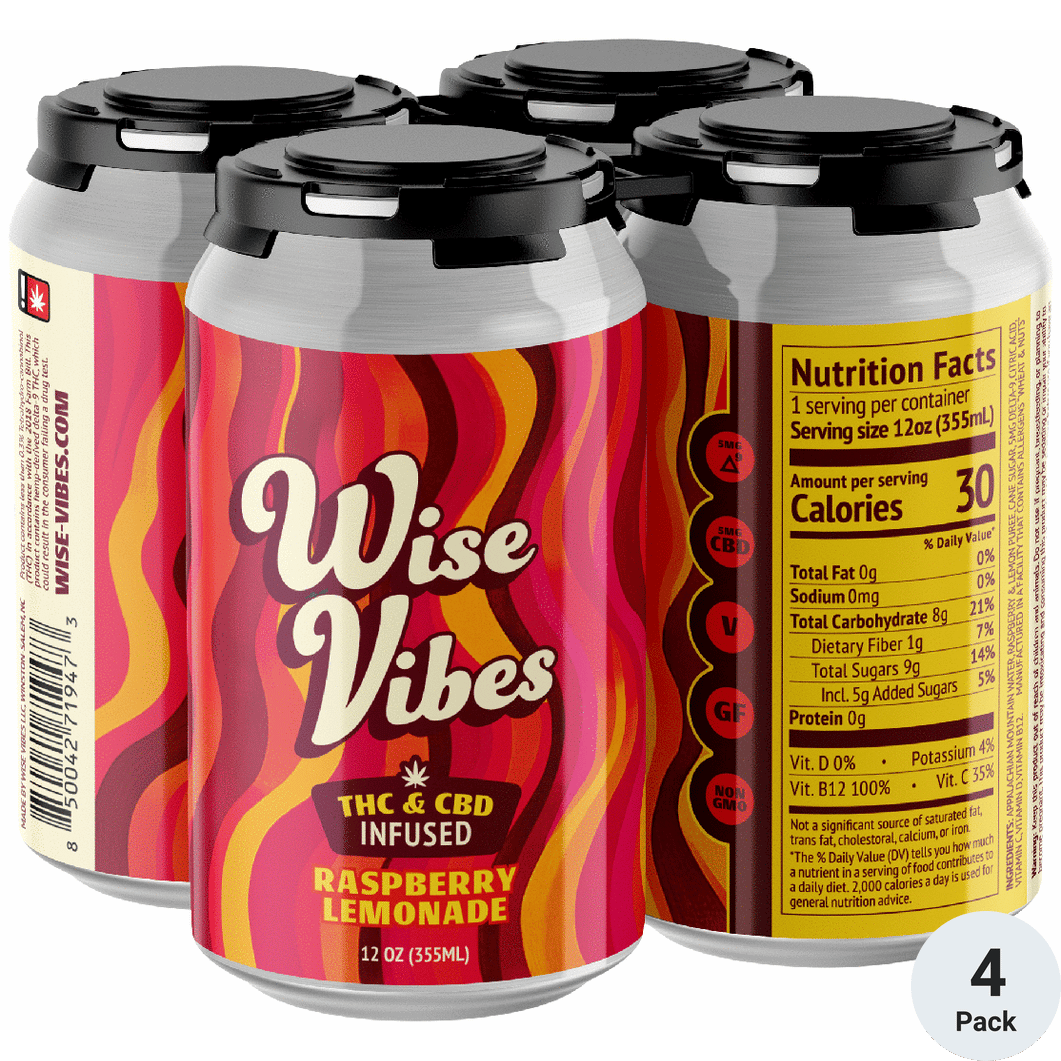 Wise Vibes THC 5mg Raspberry Lemonade | Total Wine & More