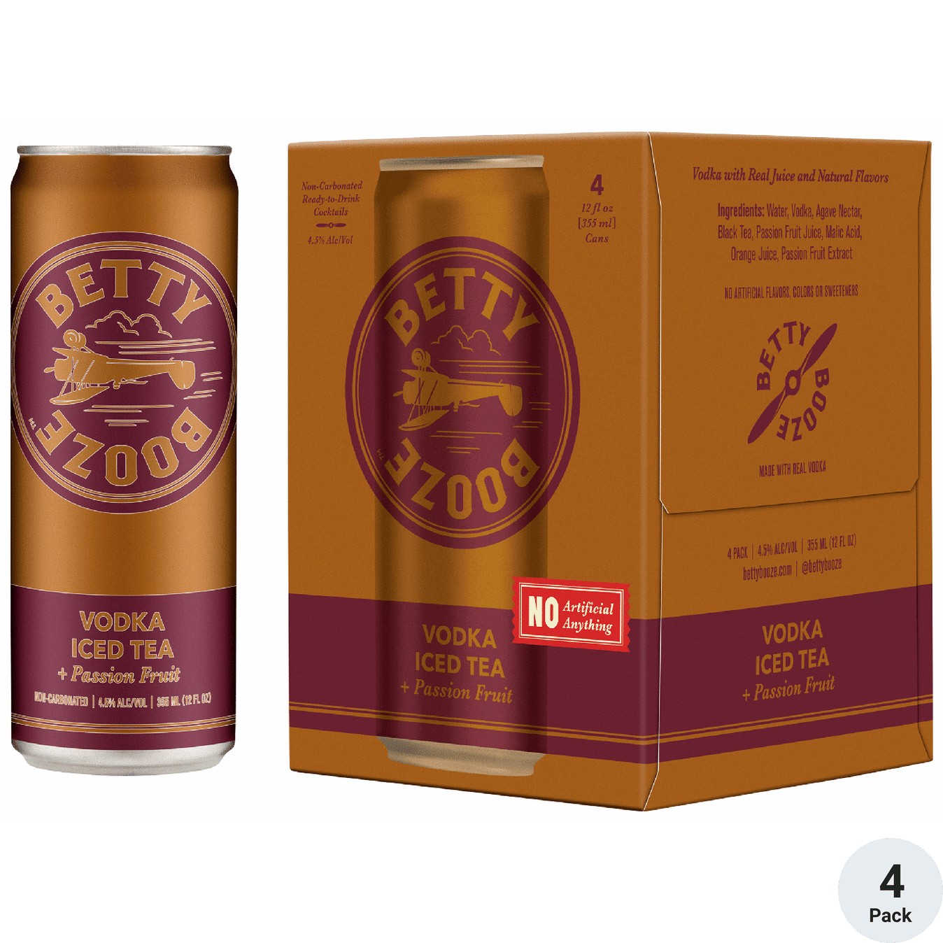 Betty Booze Vodka Iced Tea Passion Fruit | Total Wine & More