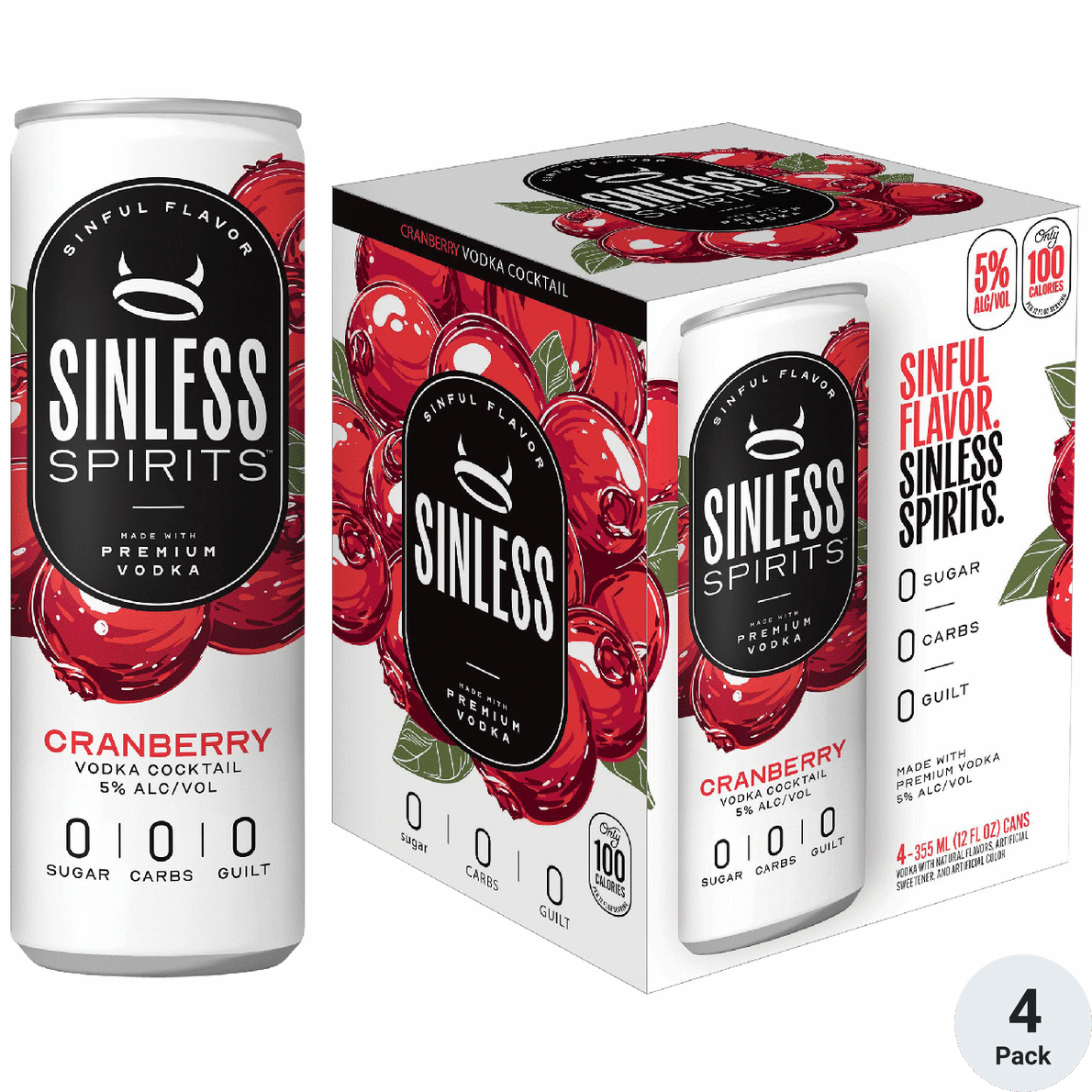 Sinless Spirits Cranberry Vodka Cocktail | Total Wine & More