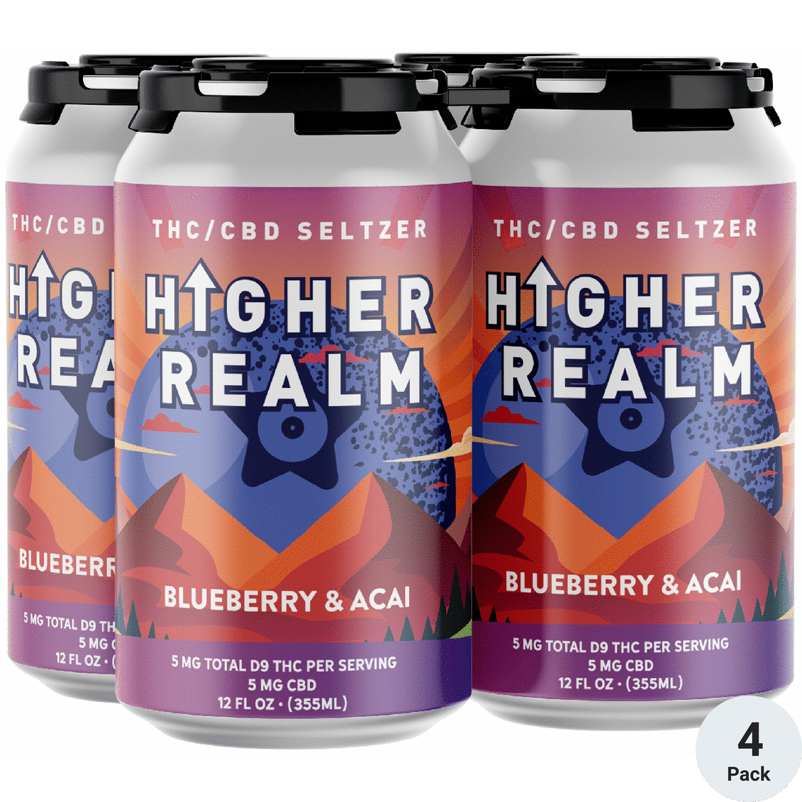 Higher Realm THC 5mg Blueberry Acai | Total Wine & More