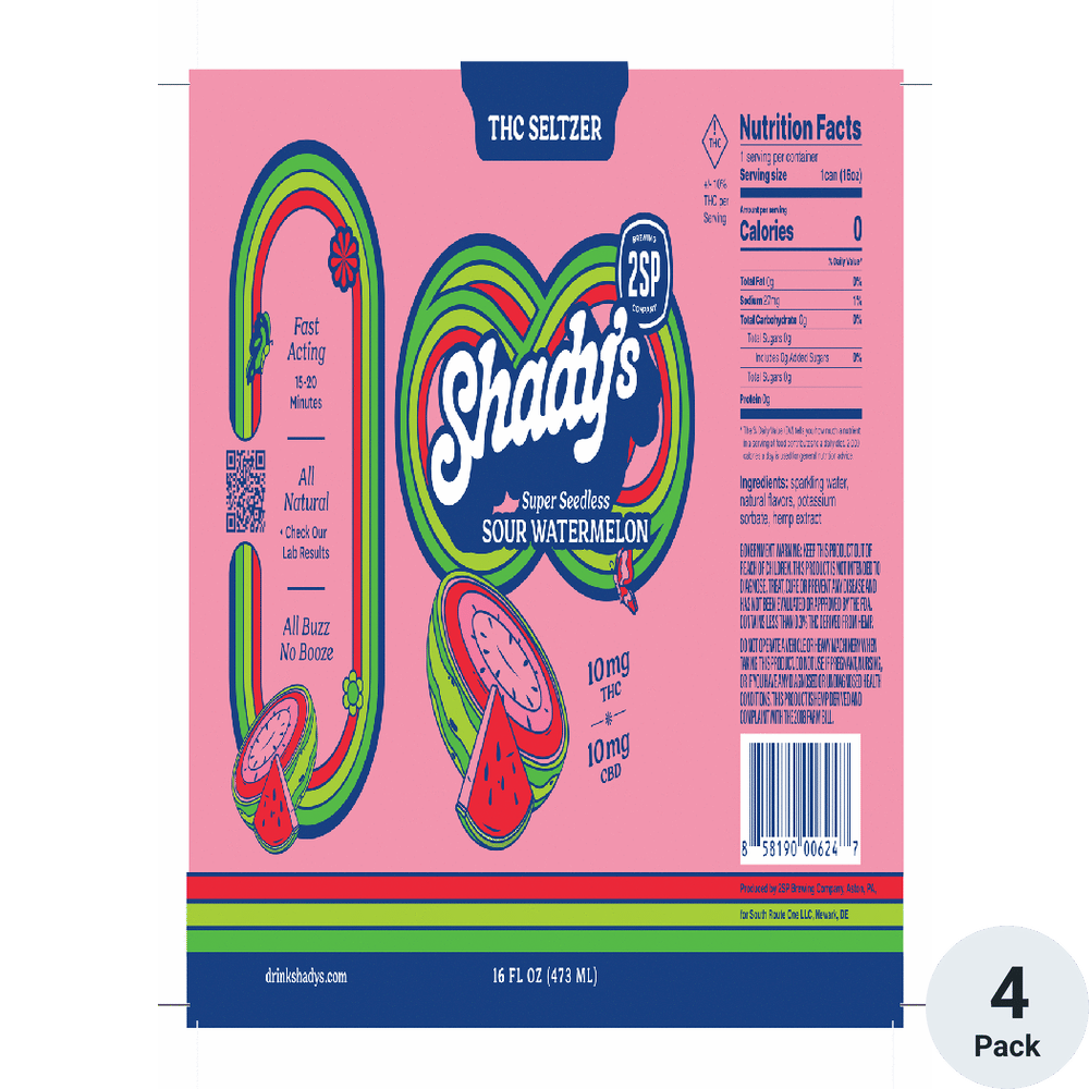 2SP Shady's THC 10mg Sour Watermelon | Total Wine & More