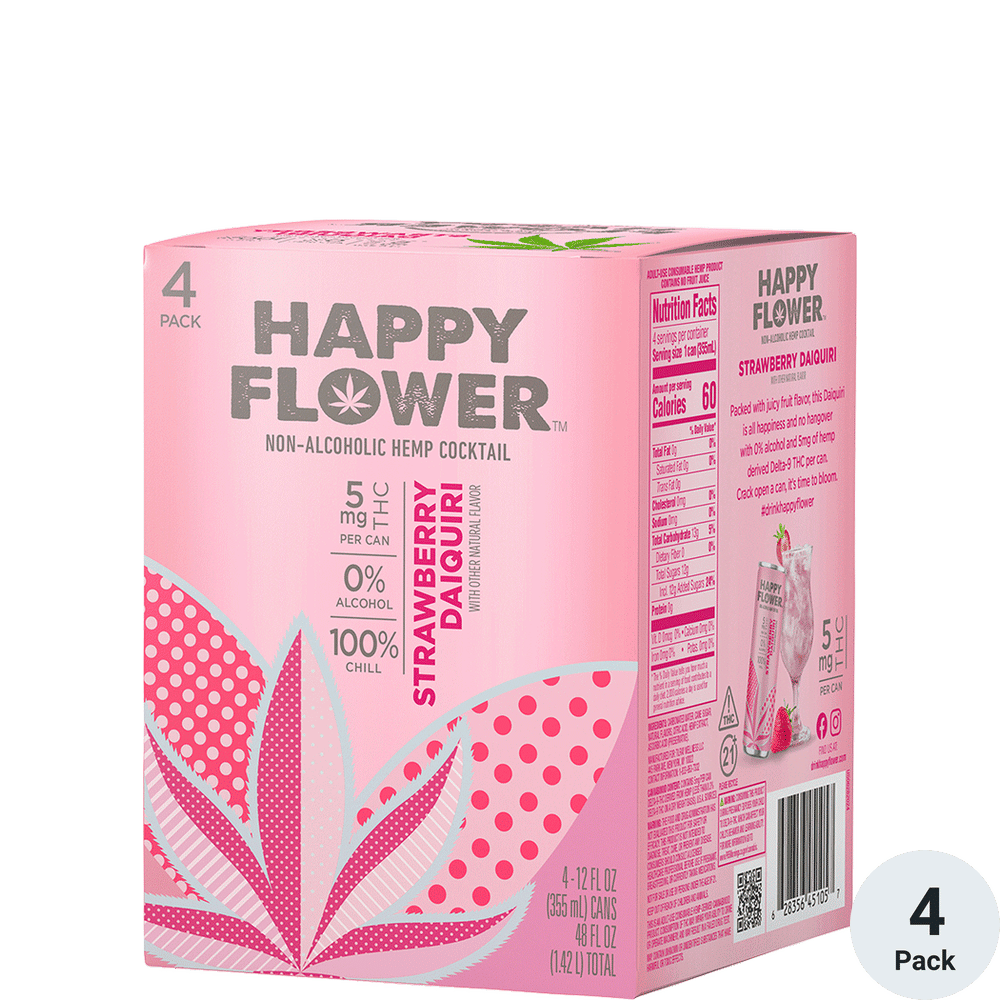 Happy Flower THC 5mg Strawberry Daiquiri | Total Wine & More