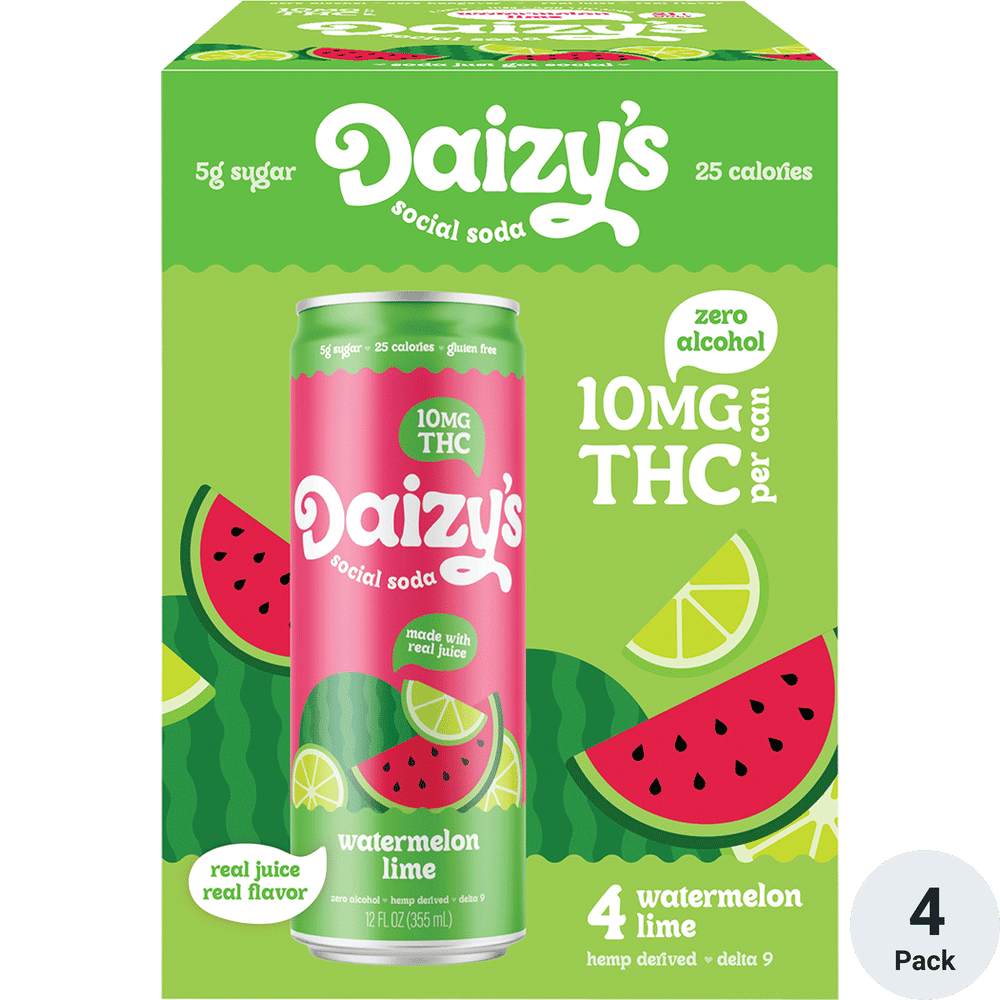 Daizy's THC 10mg Watermelon Lime Social Soda | Total Wine & More