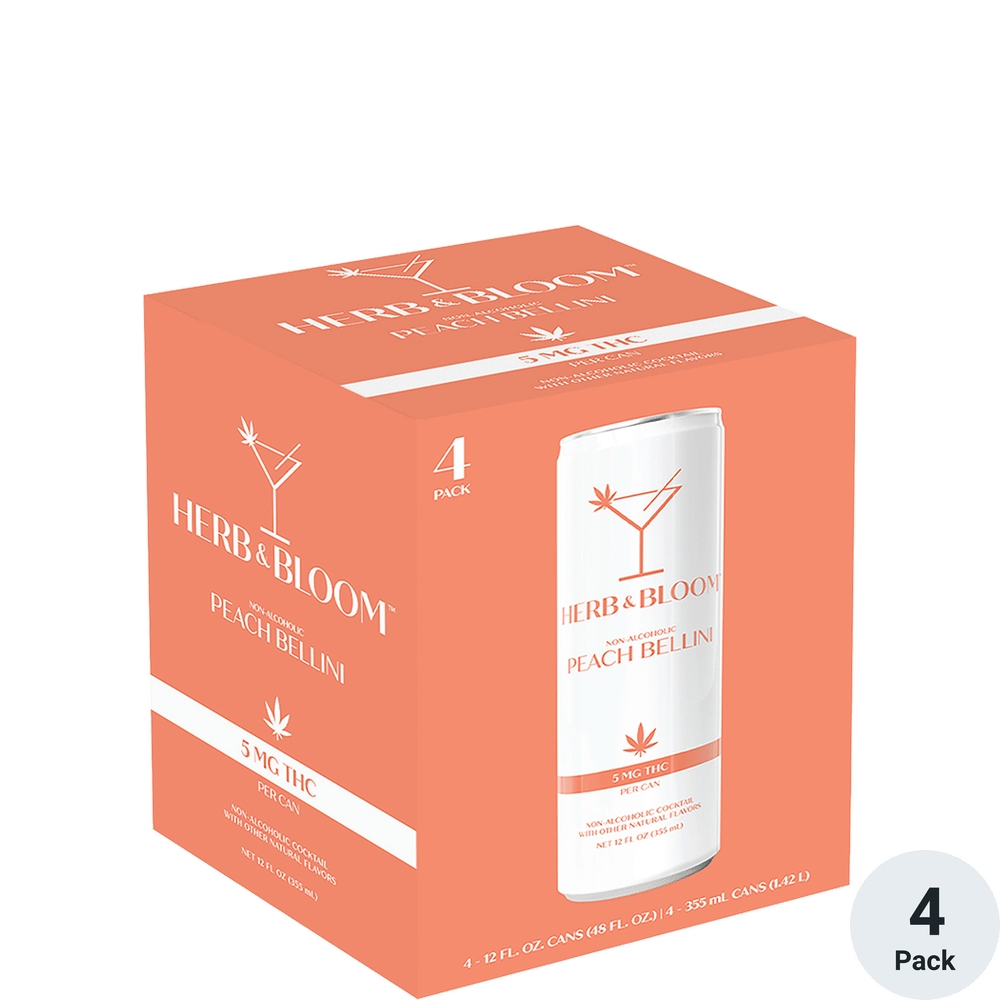 Herb & Bloom THC 5mg Peach Bellini | Total Wine & More