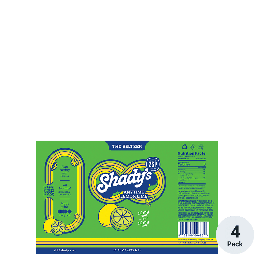 2SP Shady's THC 10mg Anytime Lemon Lime | Total Wine & More