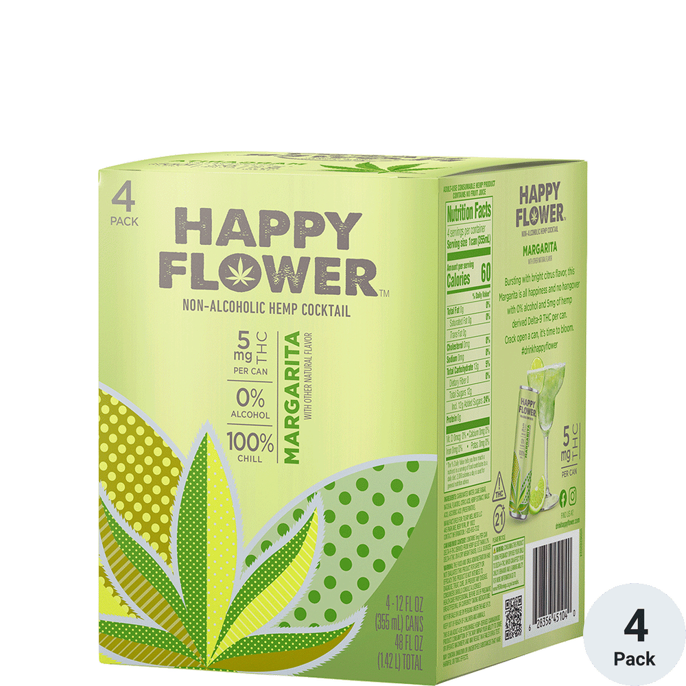 Happy Flower 5mg THC Margarita Cocktail | Total Wine & More