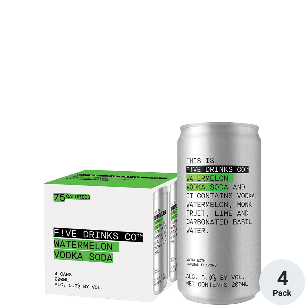 Five Drinks Watermelon Vodka Soda | Total Wine & More