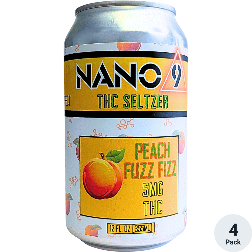 Nano 9 THC 5mg Peach Fuzz Fizz | Total Wine & More - 4pk-12oz Cans