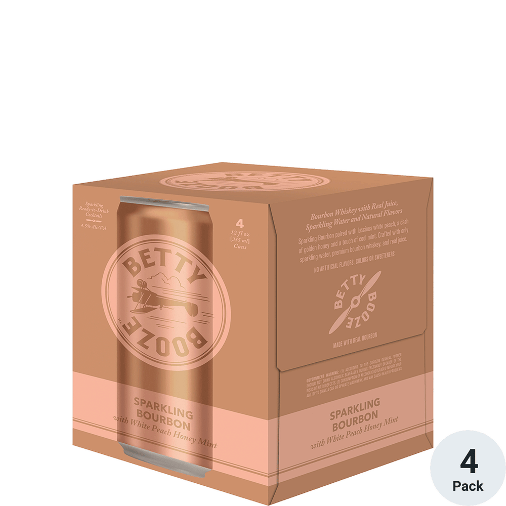Betty Booze Sparkling Bourbon with Peach Honey Mint | Total Wine & More