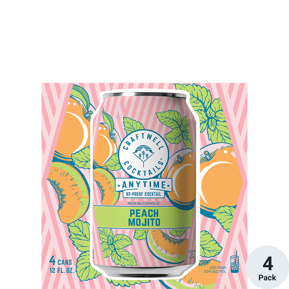 Craftwell Anytime Non-Alcoholic Peach Mojito | Total Wine & More