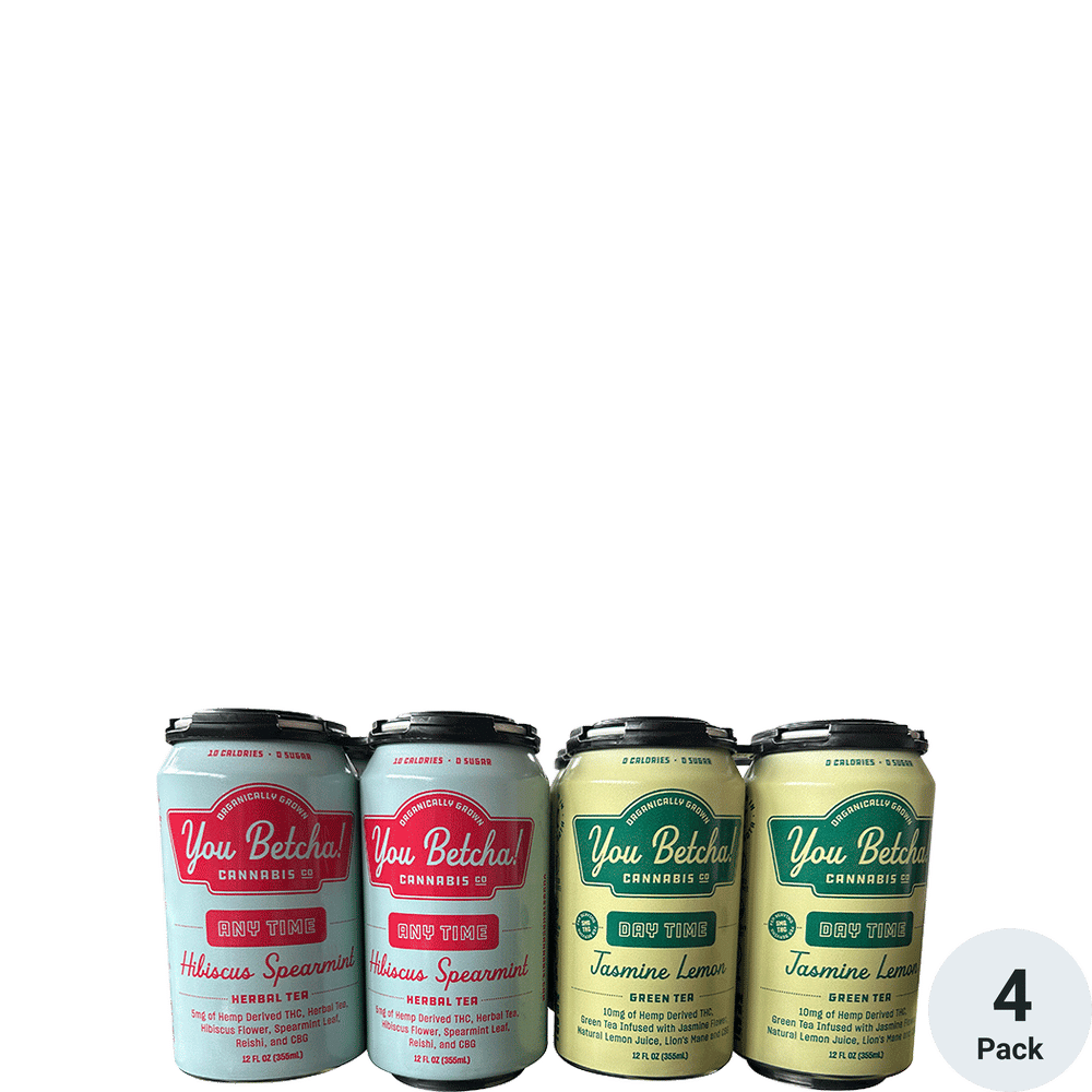 You Betcha THC 10mg Jasmine Lemon Green Tea | Total Wine & More - 4pk ...