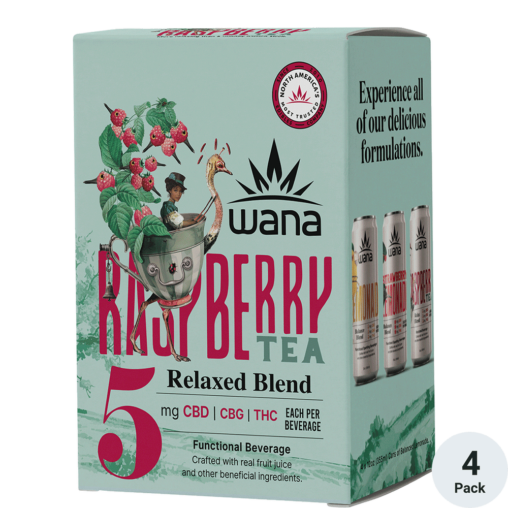 Wana THC 5mg Raspberry Iced Tea | Total Wine & More