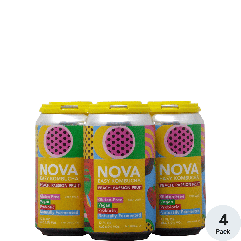 Nova Easy Kombucha Peach & Passionfruit | Total Wine & More
