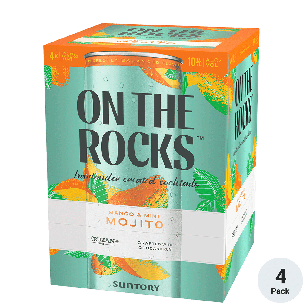 On The Rocks Sparkling Mango & Mint Mojito Cocktail | Total Wine & More
