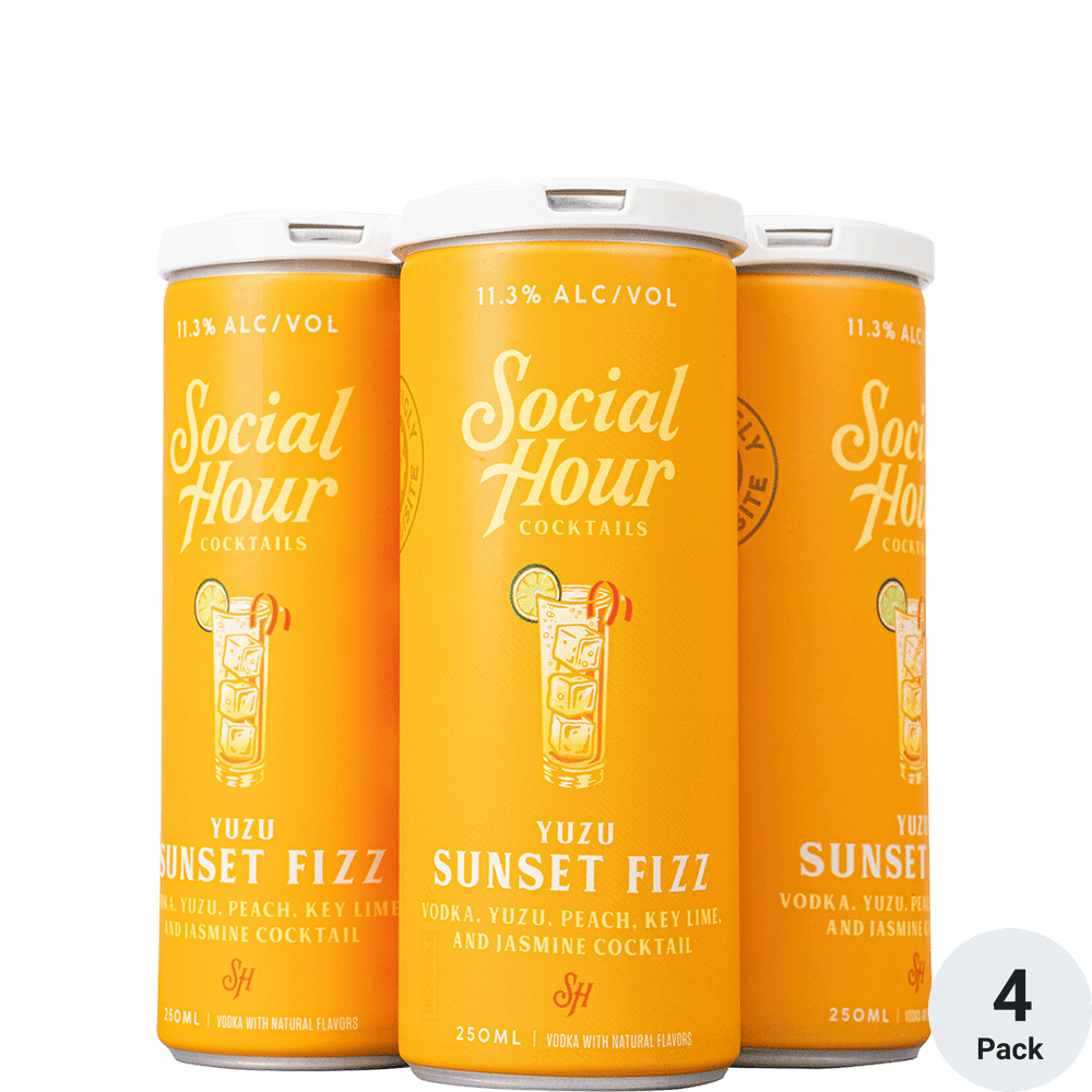 Social Hour Yuzu Sunset Fizz | Total Wine & More - 4pk-250ml