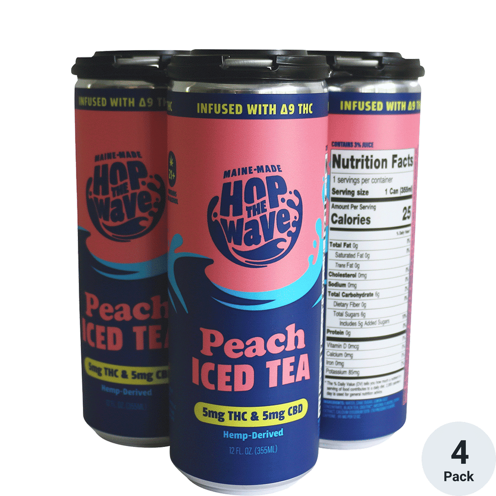 Hop the Wave THC 5mg Peach Tea | Total Wine & More