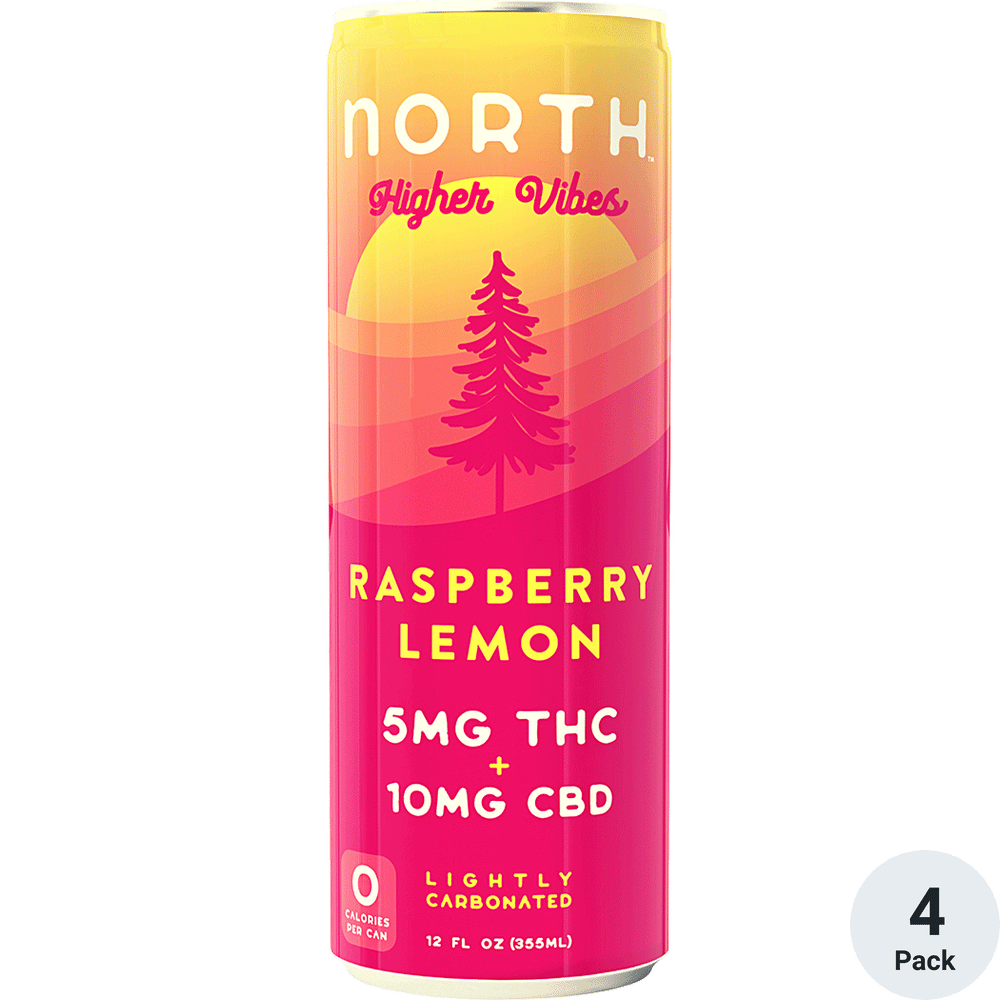 North Higher Vibes THC 5mg Raspberry Lemon | Total Wine & More