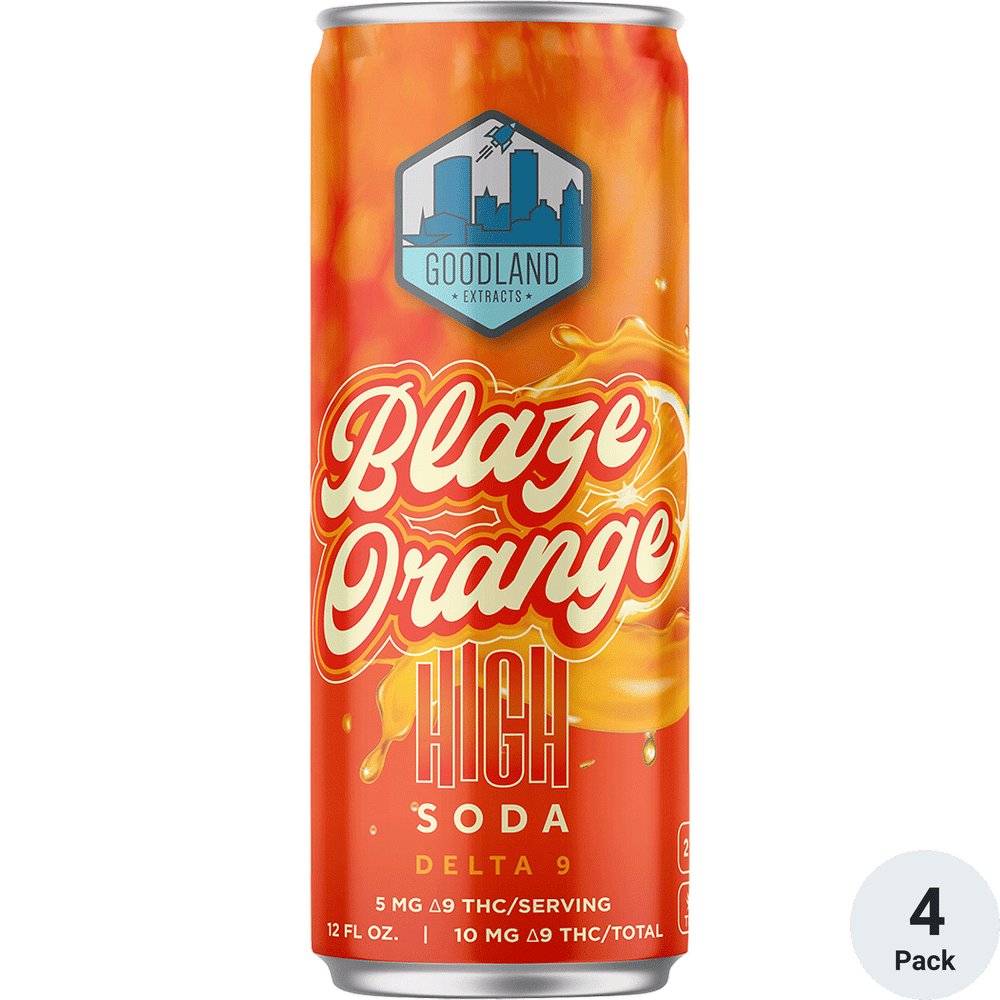 Goodland THC 10mg Blaze Orange High Soda | Total Wine & More - 4pk-12oz ...