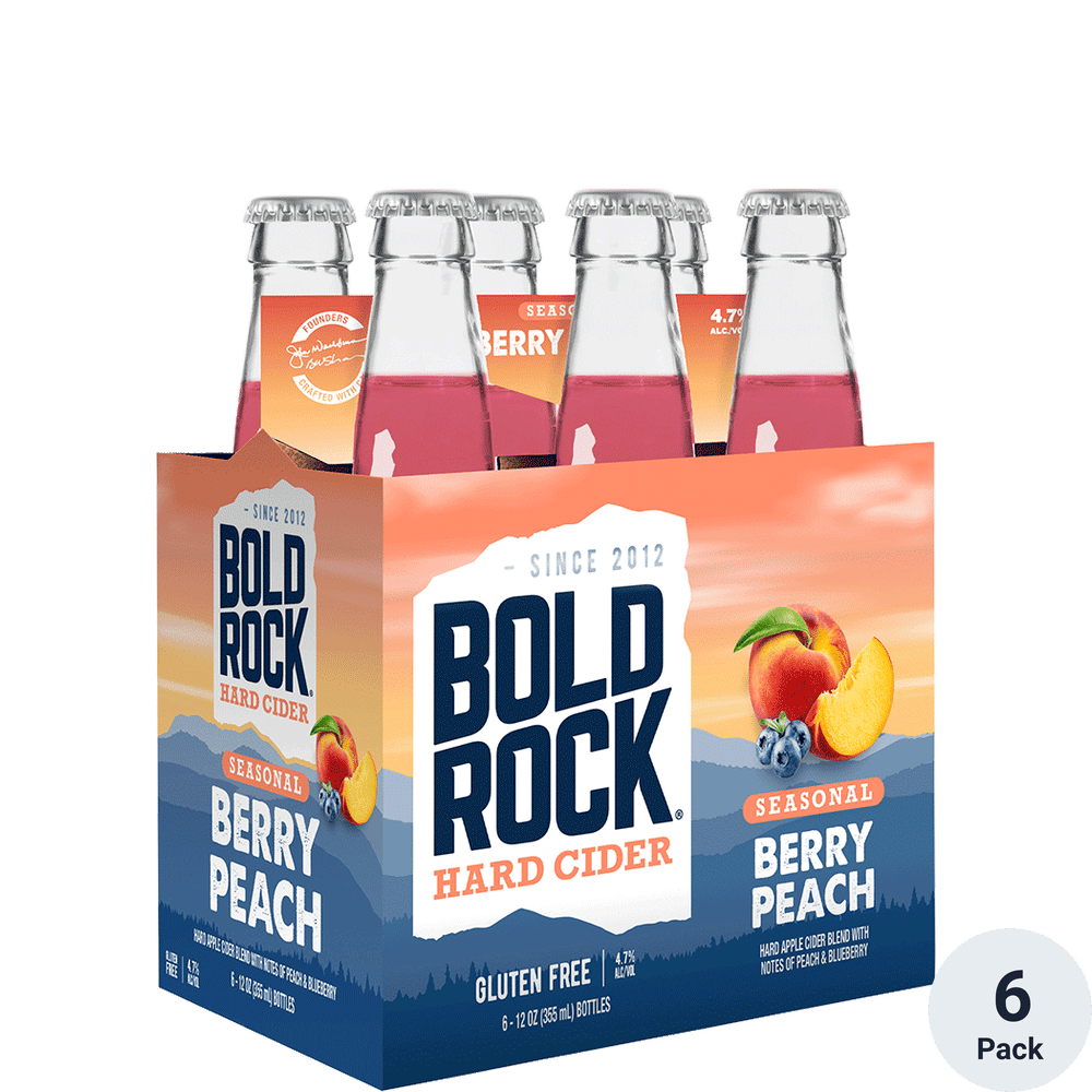 Bold Rock Berry Peach Cider | Total Wine & More - 6pk-12oz Btls Bold Rock Berry Peach Cider | Total Wine & More - 6pk-12oz Btls