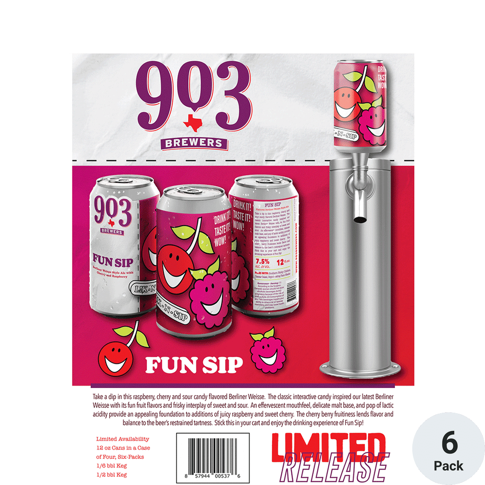 903 Brewers Fun Sip Raspberry Cherry Berliner Weisse | Total Wine & More
