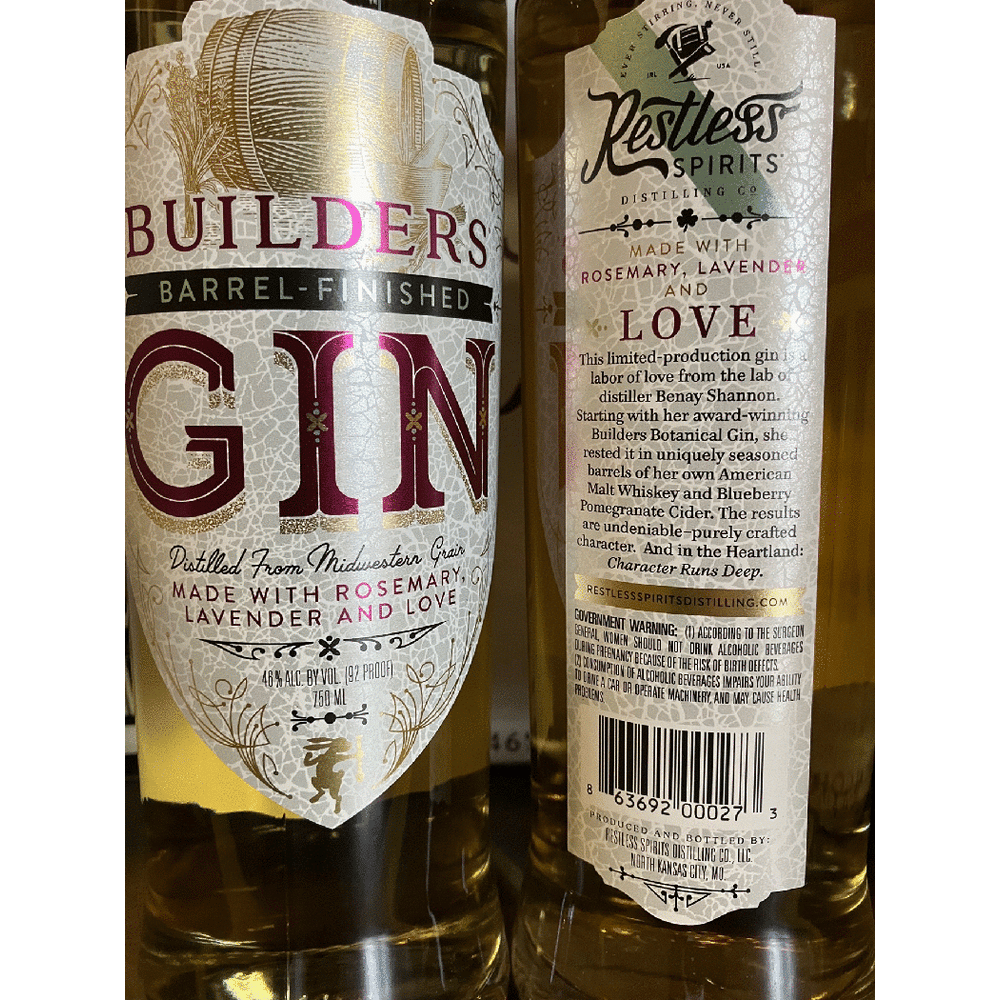 Restless Spirits Builders Barrel-Finished Gin | Total Wine & More