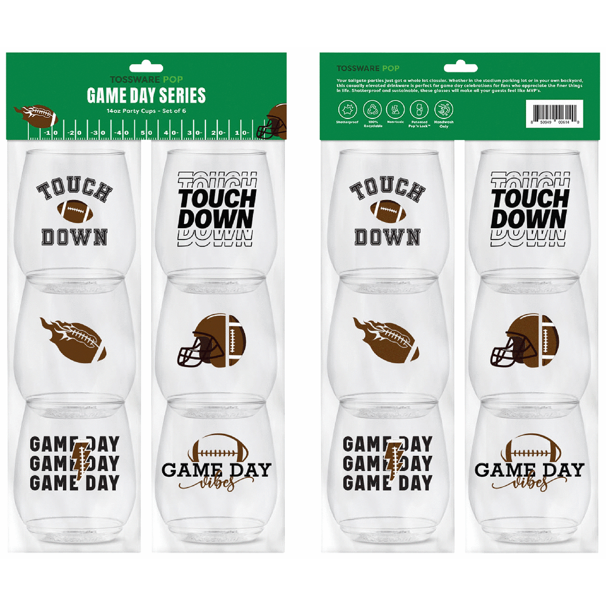 Tossware Wine 6 Pack Game Day Series | Total Wine & More
