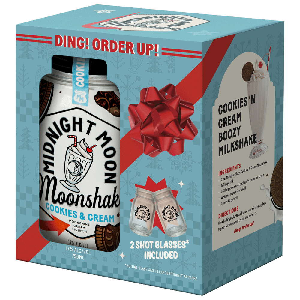 Midnight Moon Cookies & Cream Moonshake with 2 Shot Glasses | Total ...