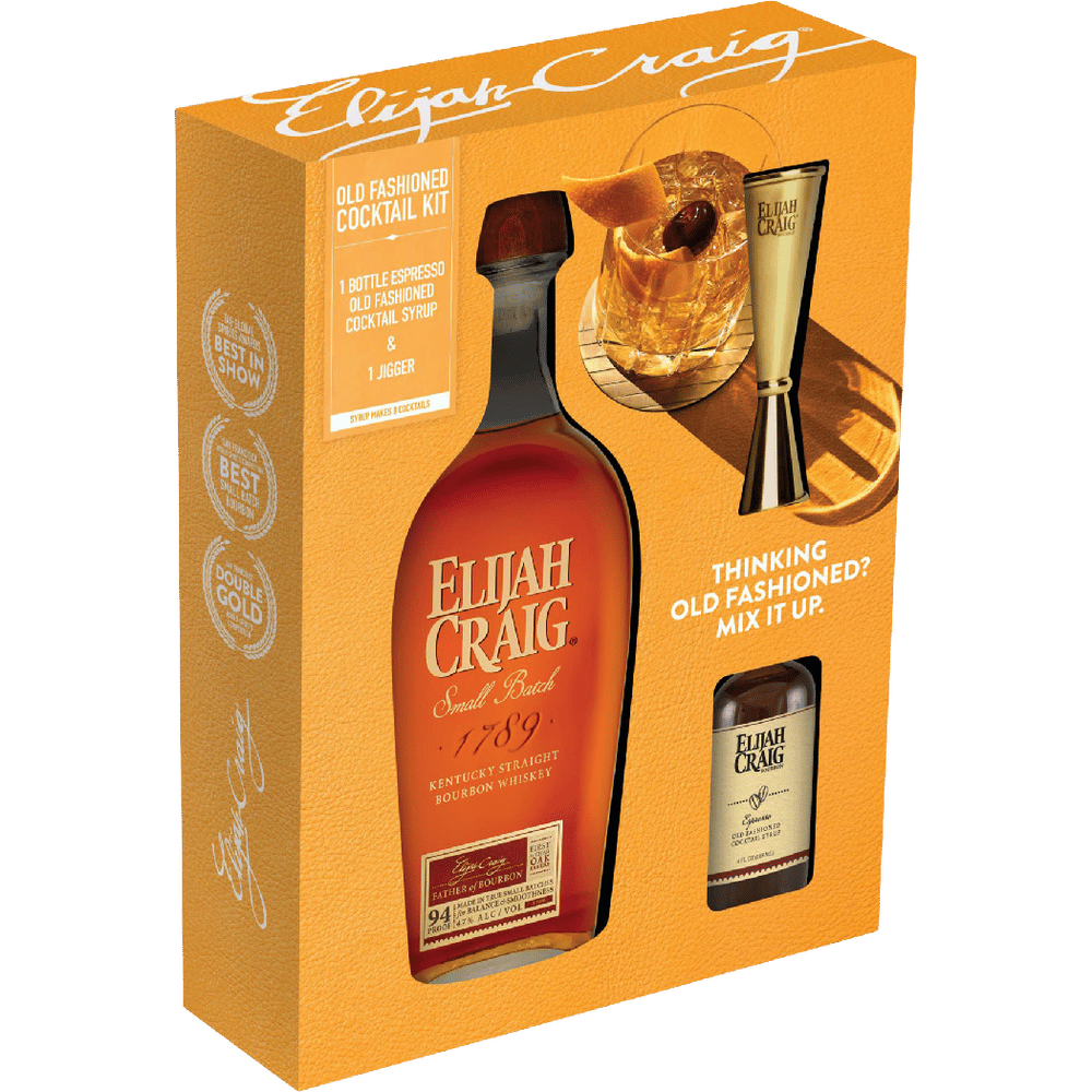 Elijah Craig Bourbon with Old Fashioned Mix & Jigger Gift | Total Wine ...