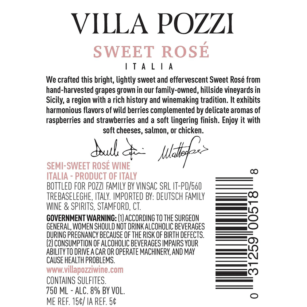 Villa Pozzi Sweet Rose | Total Wine & More