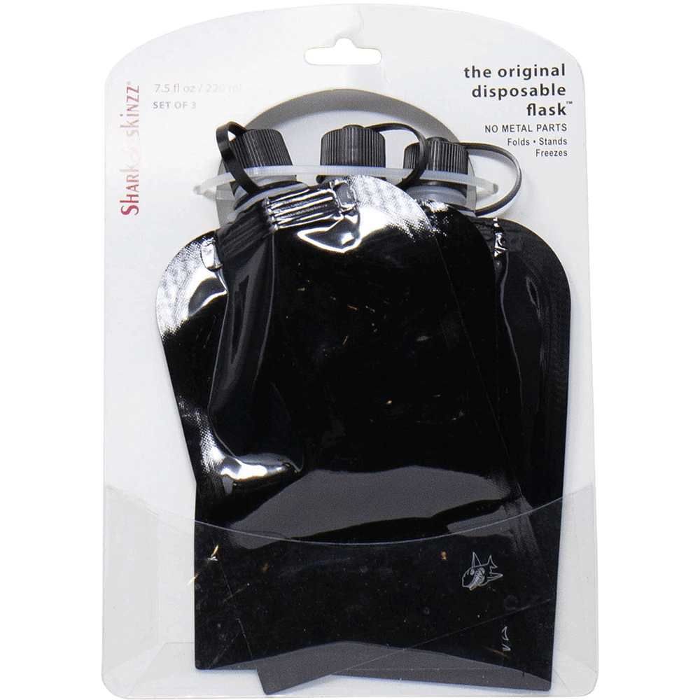 Shark Skinzz Black Flask - 3pk | Total Wine & More