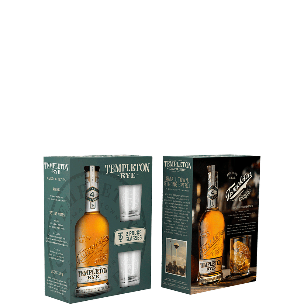Templeton Rye Whiskey with Two Glasses Gift | Total Wine & More