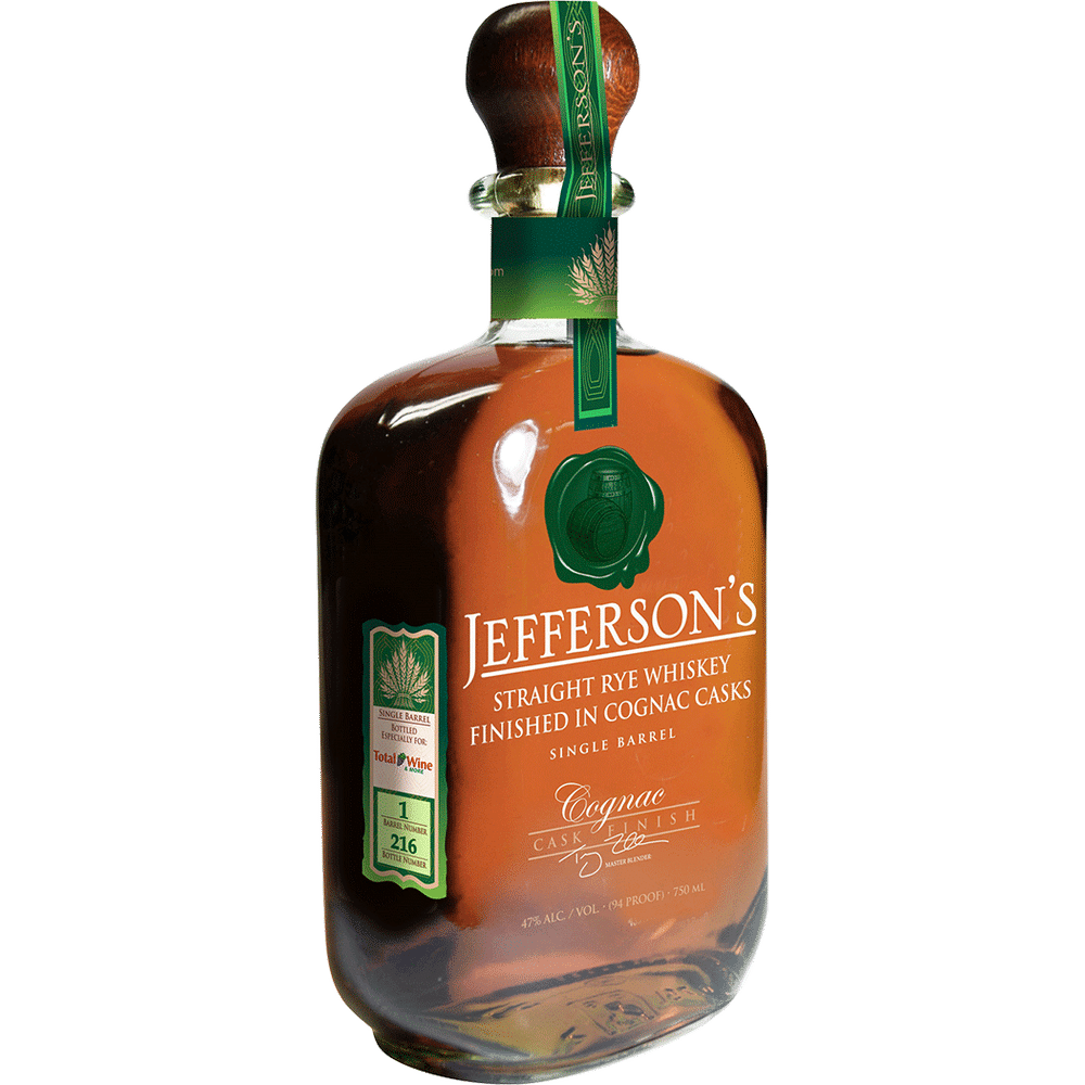 Jefferson's Straight Rye Whiskey Cognac Finish Barrel Select | Total ...