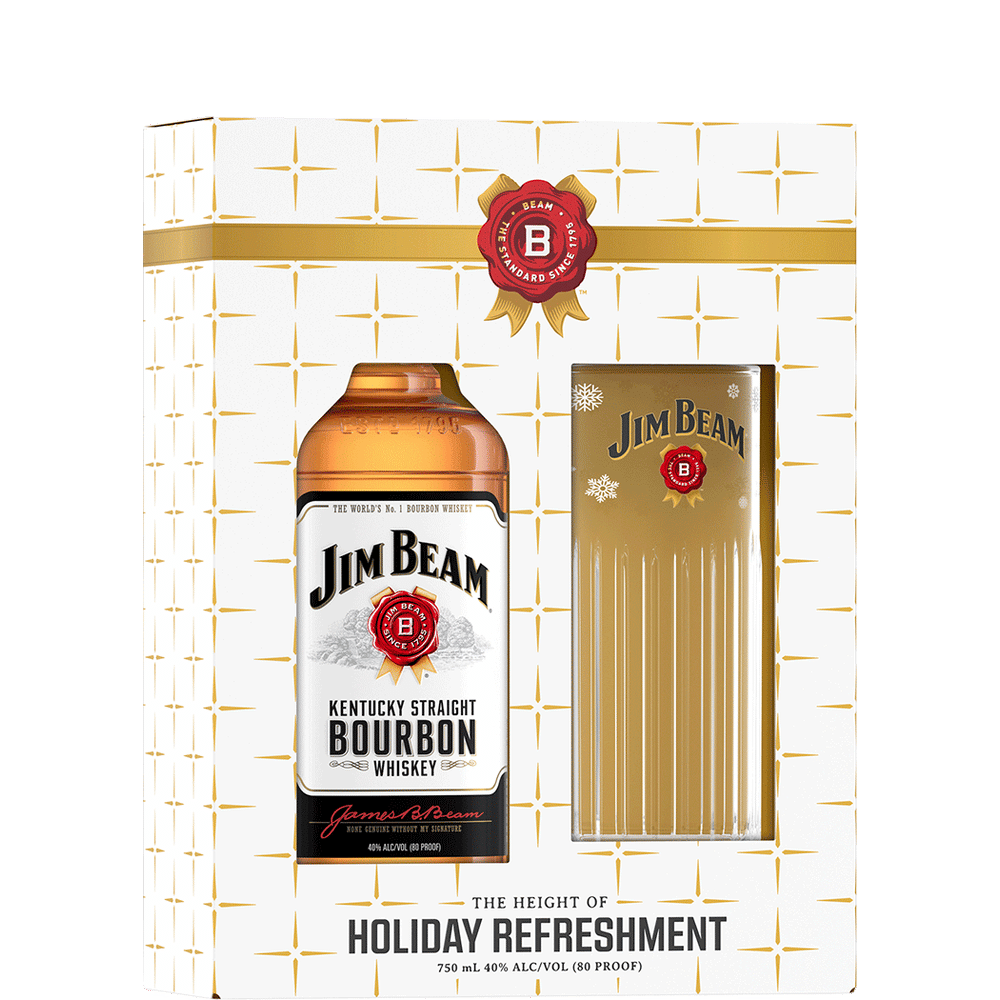 Jim Beam Bourbon with Holiday Highball Glassware Gift | Total Wine & More