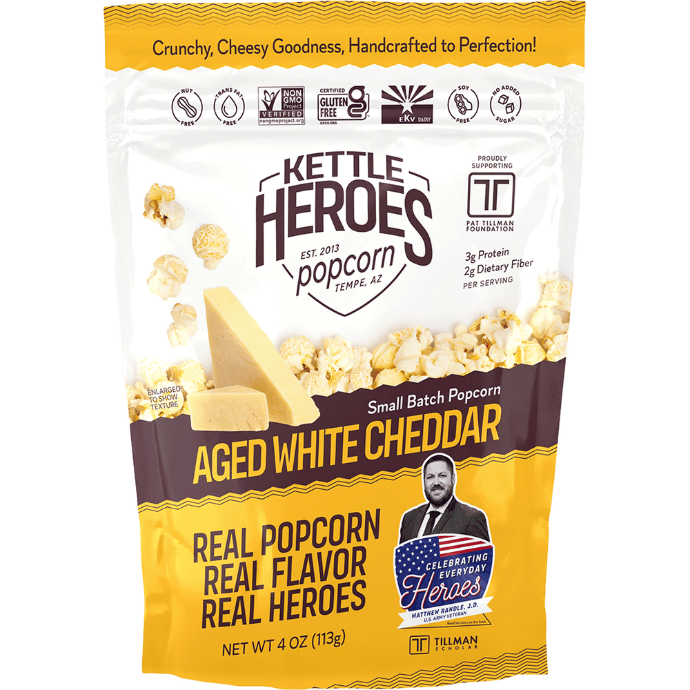 Kettle Heroes Aged White Cheddar Popcorn | Total Wine & More