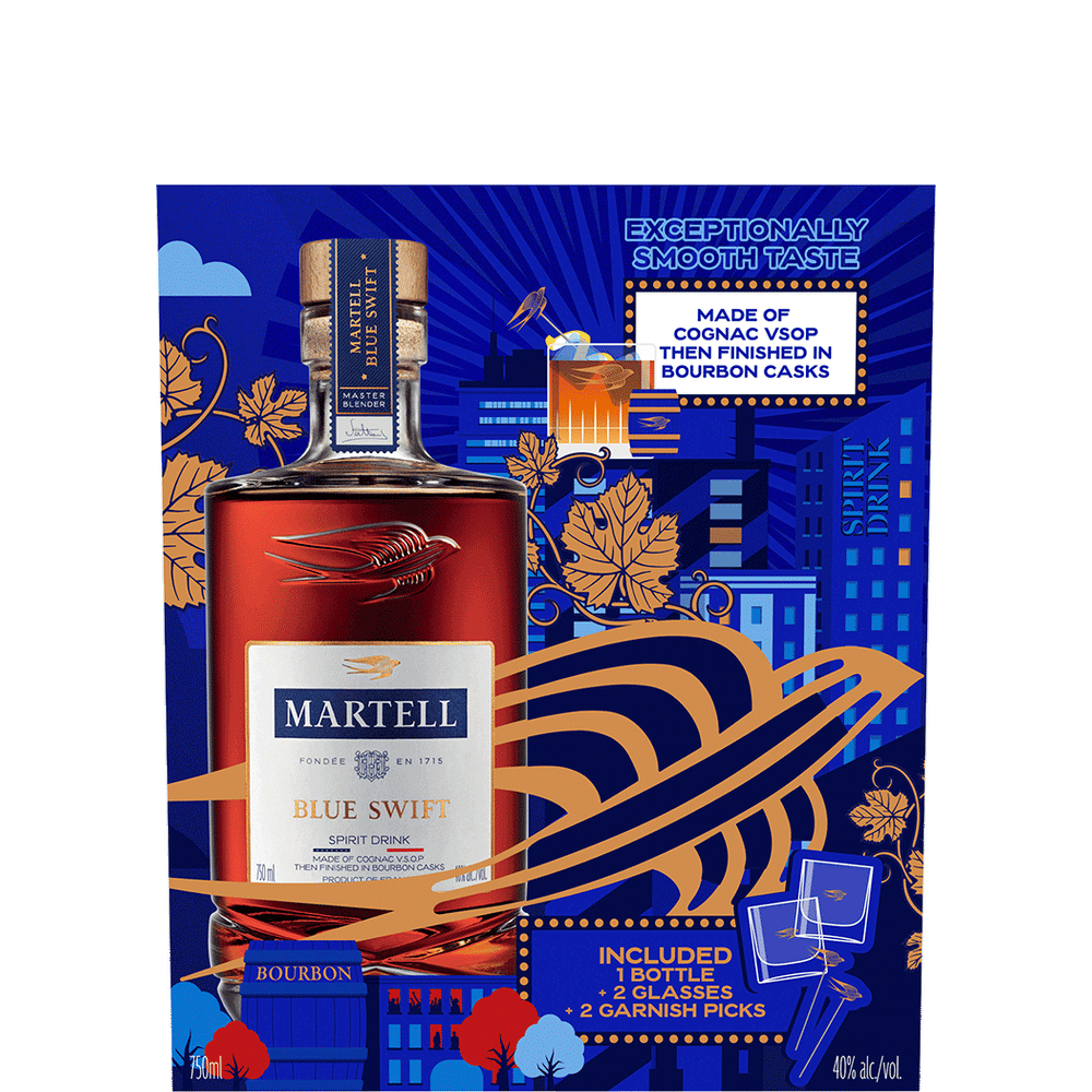 Martell Blue Swift with Two Glasses Gift | Total Wine & More