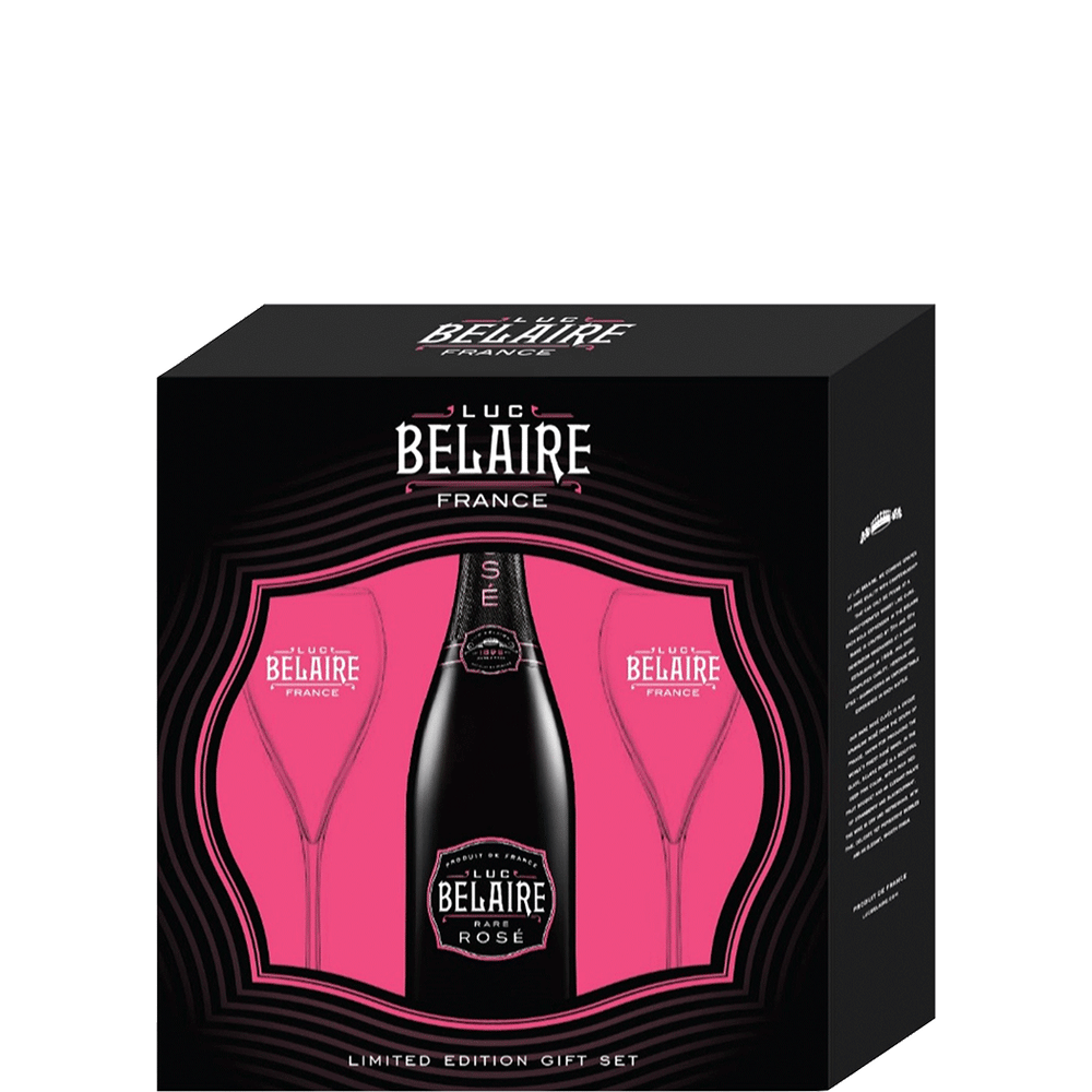 Luc Belaire Rose 750ml Flute Gift Set | Total Wine & More