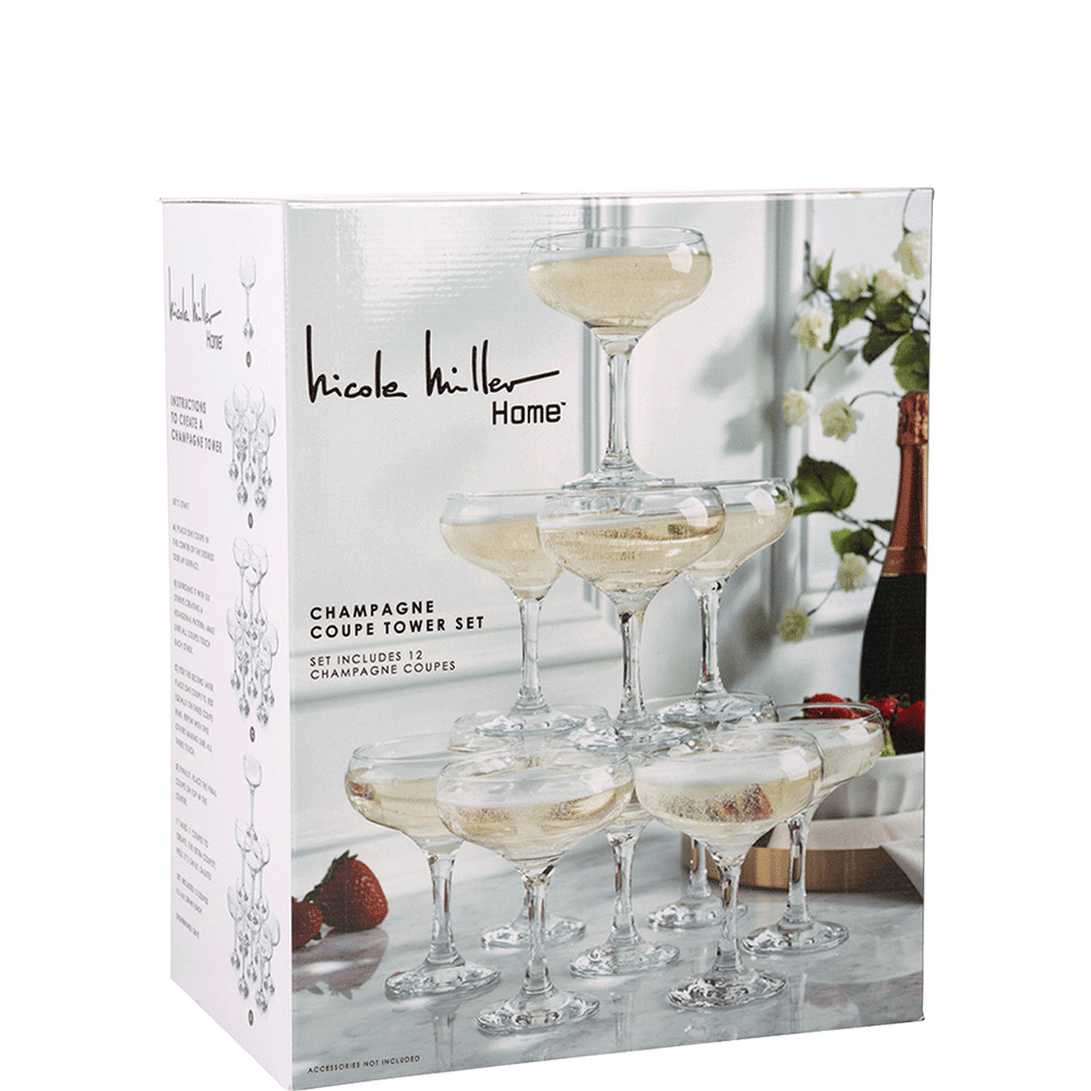 Nicole Miller Champagne Coupe Tower Set | Total Wine & More